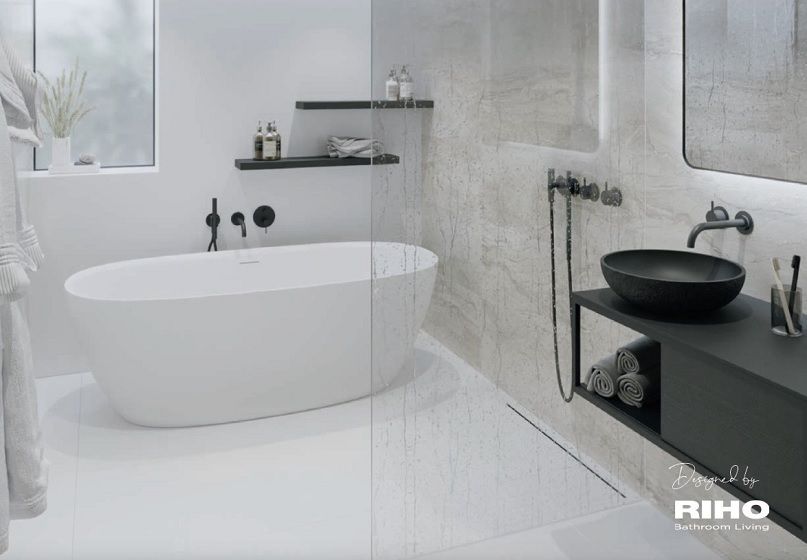 Laisvai pastatoma vonia Riho Alpha 170x80 cm su sifonu | Muresta.lt