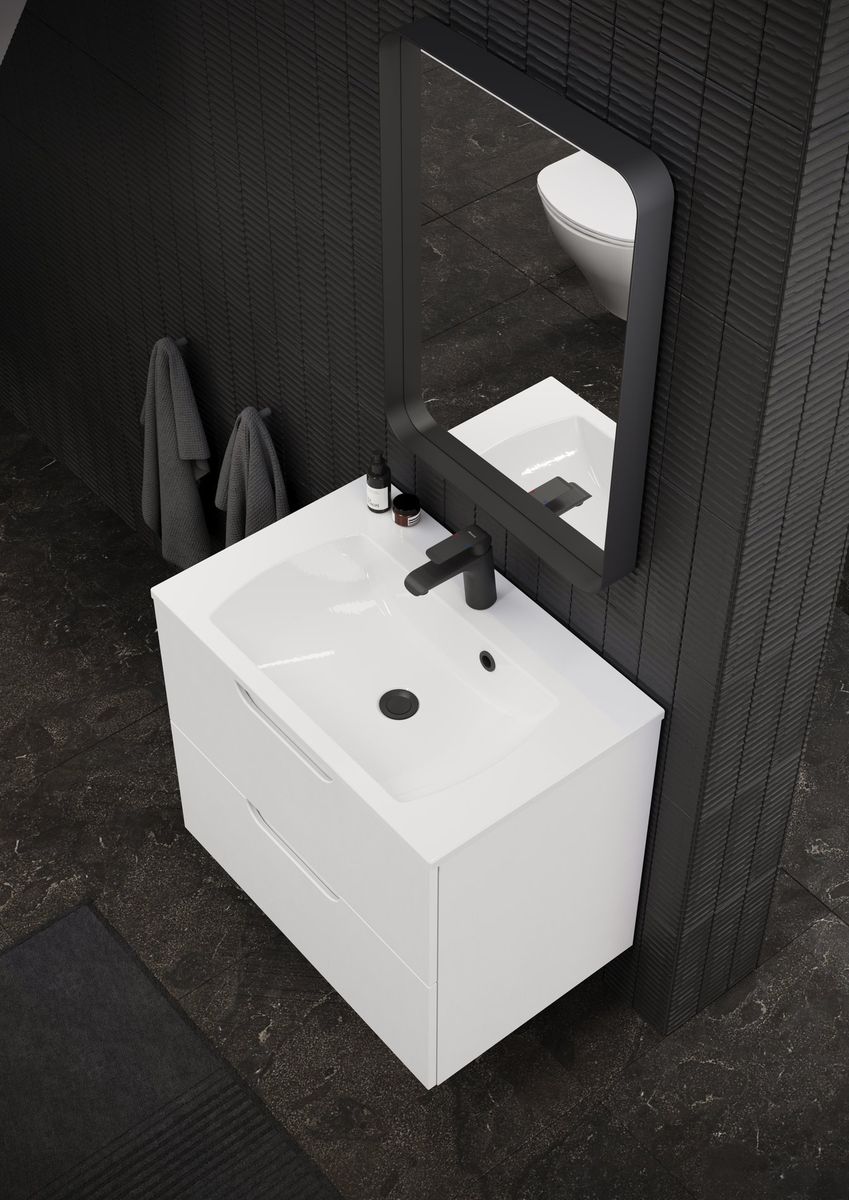 Praustuvas Classic II 800 Slim 800x450 mm, baltas, su skyle maišytuvui ...