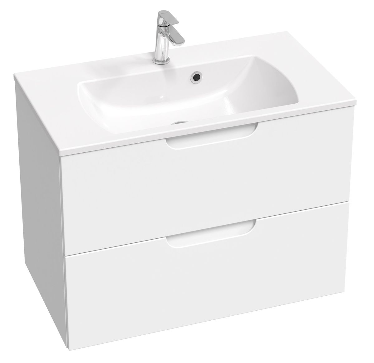 Praustuvas Classic II 800 Slim 800x450 mm, baltas, su skyle maišytuvui ...