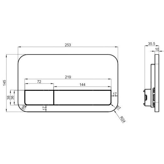 Dvigubas klavišas Villeroy&Boch ViConnect E200, matinis chromas ...