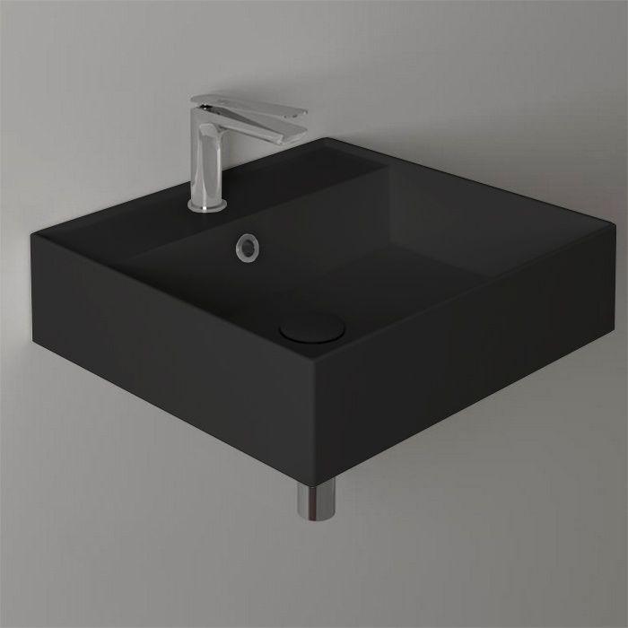 Praustuvas Simas Agile 51x46 cm, juoda matinė, AG51 NERO MATT | Muresta.lt