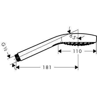 Rankinė dušo galva Hansgrohe Croma Select E Vario, chromo/balta spalva ...